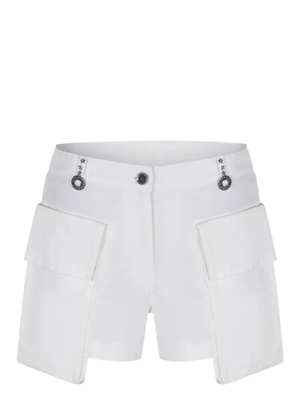 Pinko Charm Detailed Flap-pocket Shorts - White