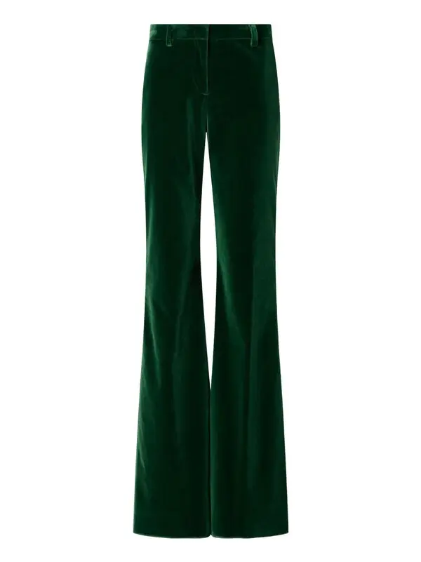 Etro Stretch-cotton Velvet Flared Pants - Black