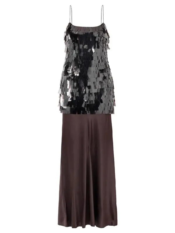 Staud Paillette-embellished Satin Maxi Dress - No