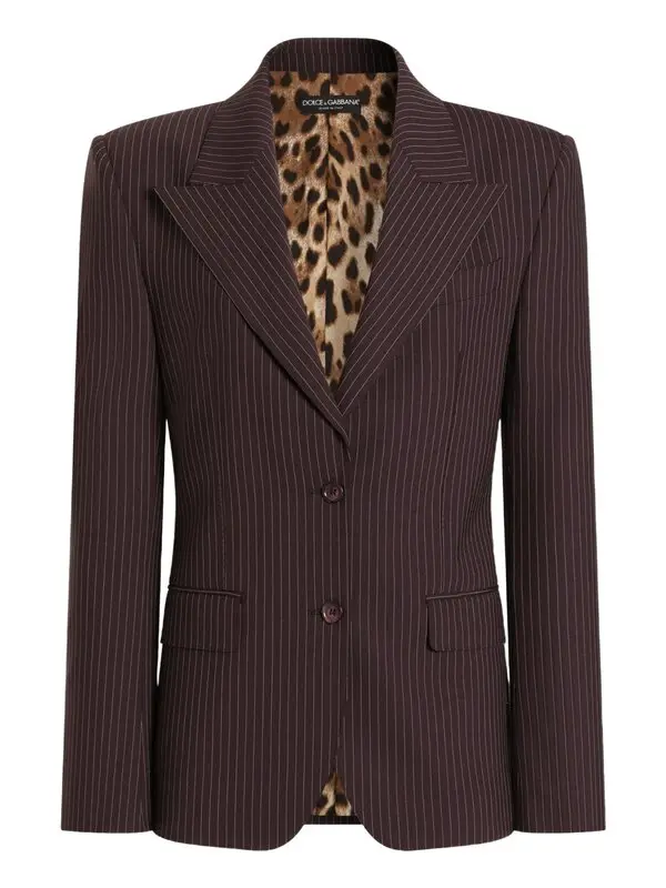 Dolce & Gabbana Linda Single-breasted Jacket In Pinstripe Wool - Multi-color