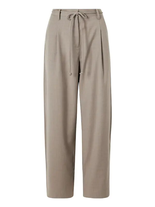 ST. AGNI Pleated Wool-blend Barrel-leg Pants - No