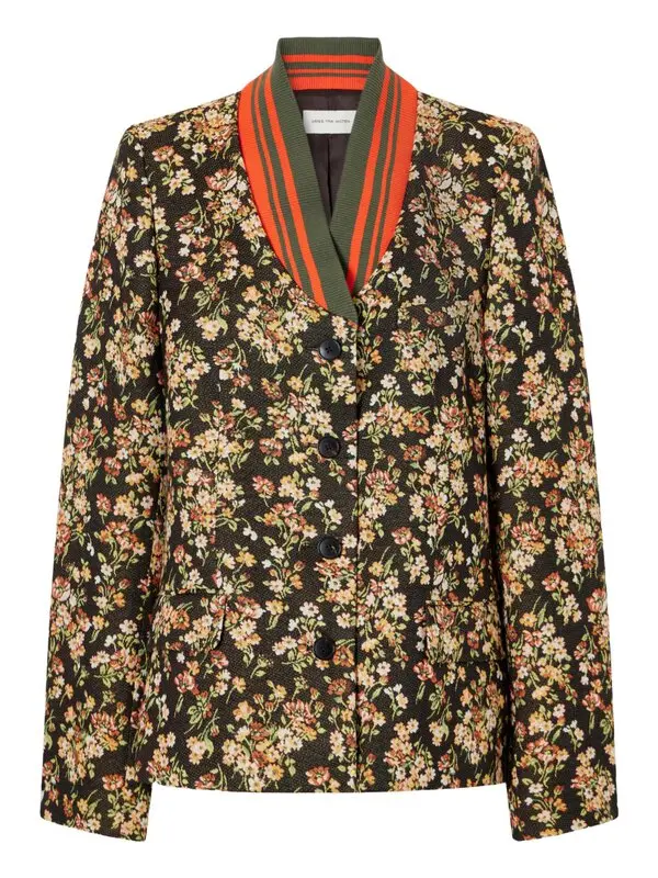 Dries Van Noten Floral-jacquard Cotton-blend Jacket - Multicolor