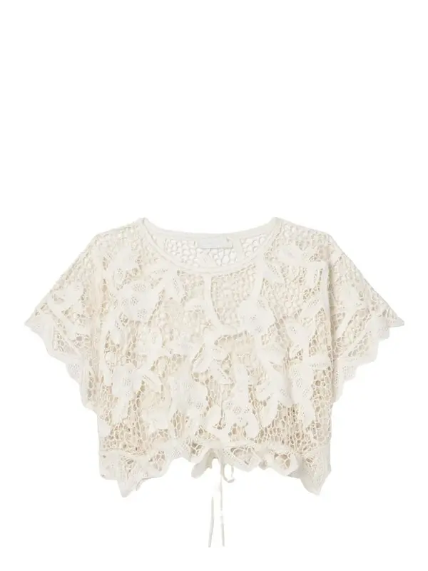 Zimmermann Lace Crop Top - White
