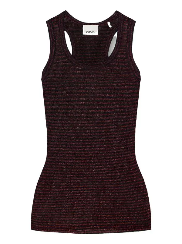 Isabel Marant Étoile Cevara Striped Knitted Tank Top - Black