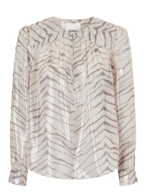 Isabel Marant Étoile Animal-print Lurex Silk-blend Shirt - No