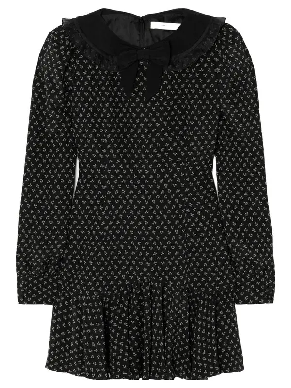 Alessandra Rich Floral Mini Dress - Black