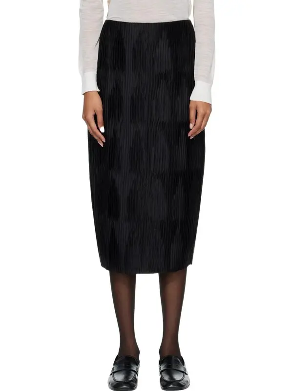 RÓHE Finely Pleated Midi Skirt - Black