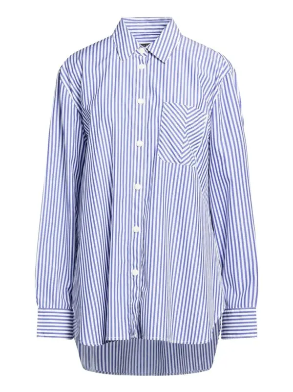 Rag & Bone Striped Long-sleeved Long Shirt - Blue