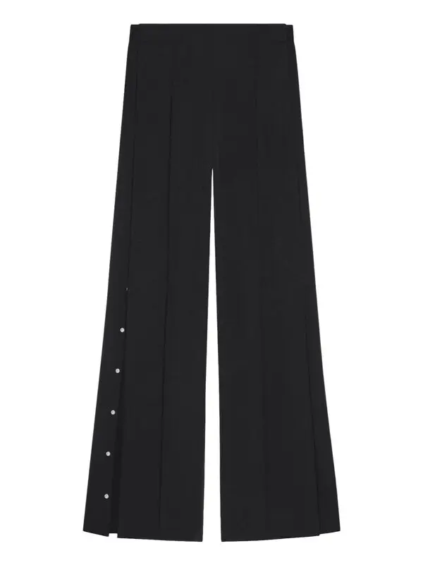 COURREGES Snap-twill Pressed-crease Trousers - Black