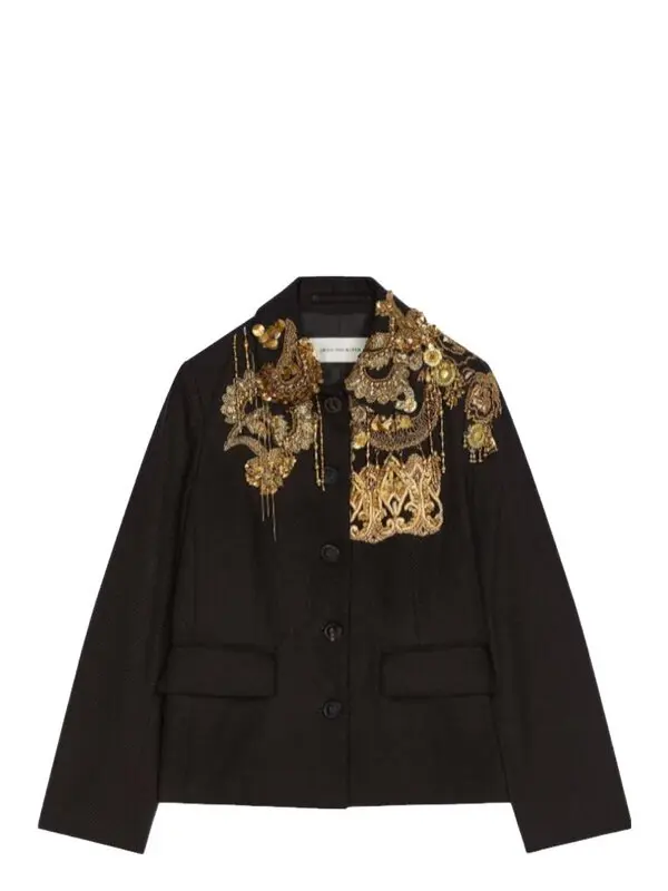 Dries Van Noten Embroidered Blazer - Black