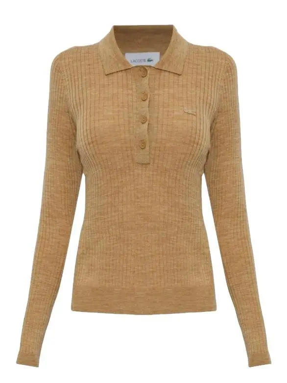 Lacoste Long-sleeve Cardigan - Beige