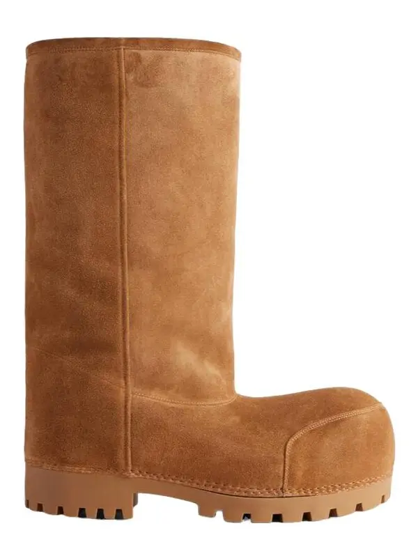 Balenciaga Alaska Fur High Boots - Brown