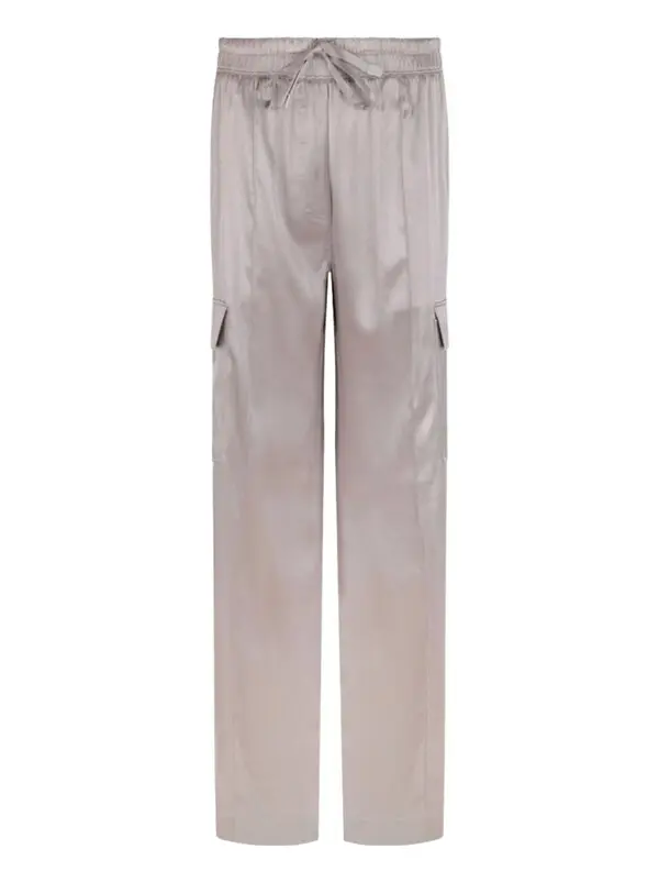 TOM FORD Satin Drawstring Cargo Pants - Silver