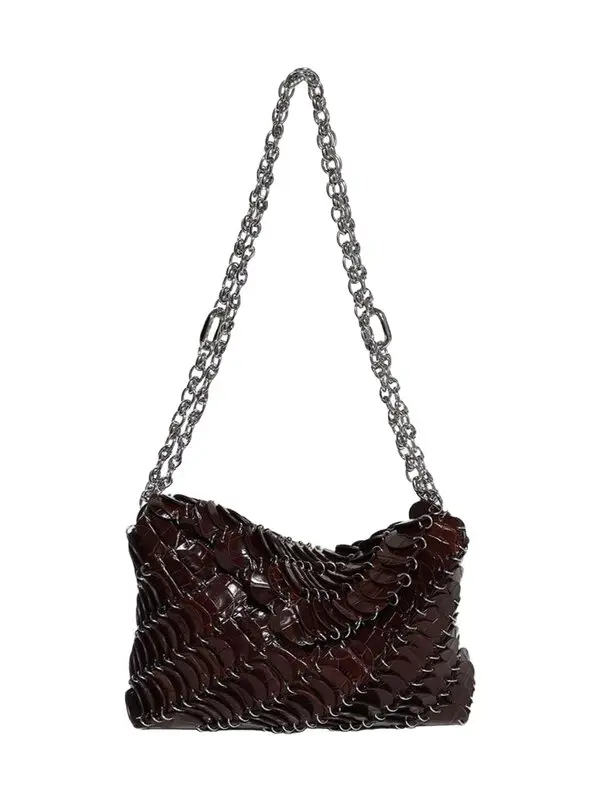 Rabanne Embossed Chain-linked Shoulder Bag - Brown