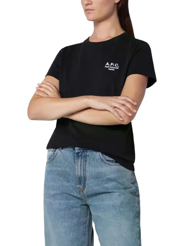 A.p.c. Rue Madame-print T-shirt - Black