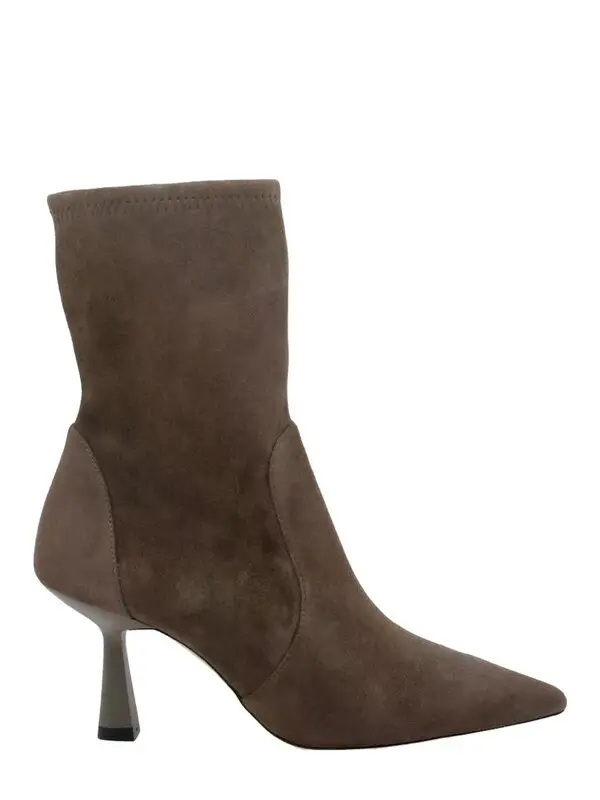STUART WEITZMAN Pointed-toe Suede Ankle Boots - Grey