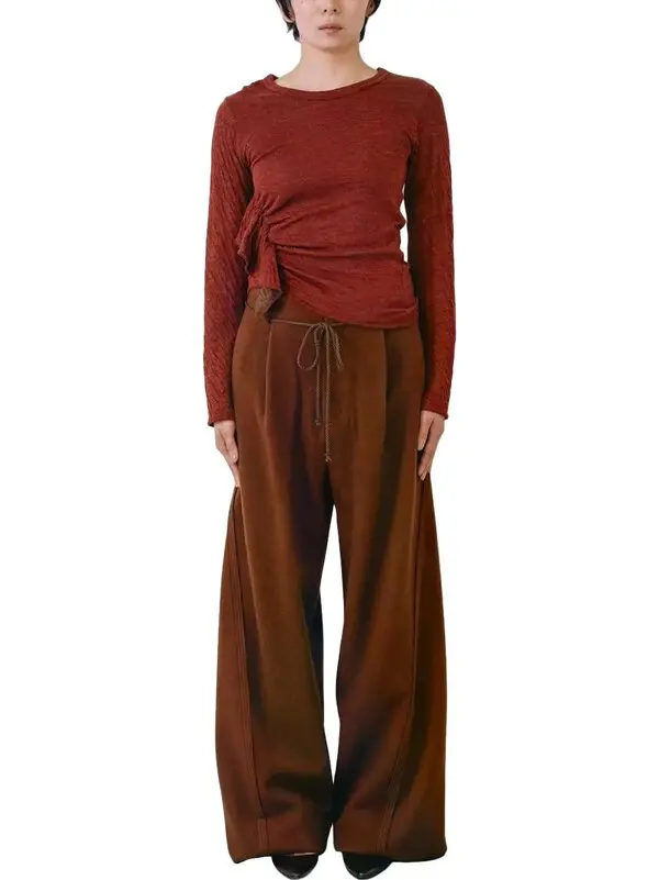 MULLER OF YOSHIOKUBO Mellow Belted Side-line Trousers - Brown