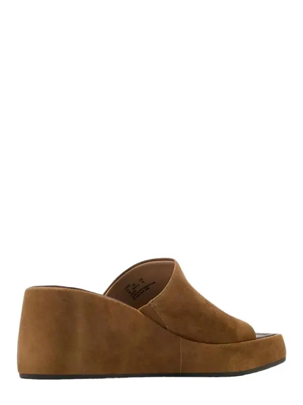 COACH Suede Wedge Sandals - Brown
