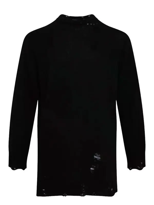 Yohji Yamamoto Distressed Wool Sweater - Red
