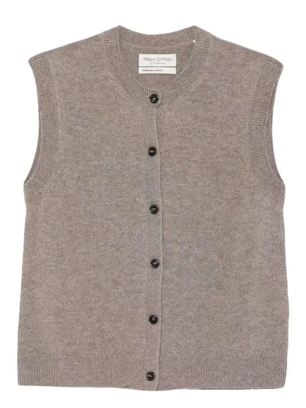 Marc O'polo Button-up Sleeveless Cardigan - Grey