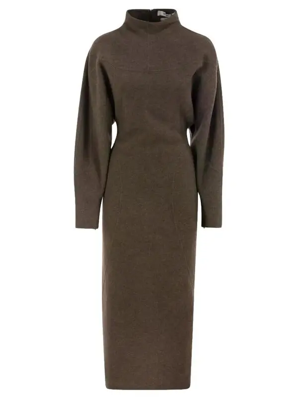 Max Mara Tenuta High-neck Tailored Dress - Brown