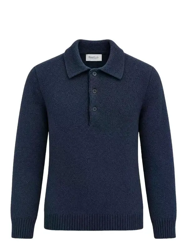 DIANA STUDIO Bouclé Button-up Polo Shirt - Blue