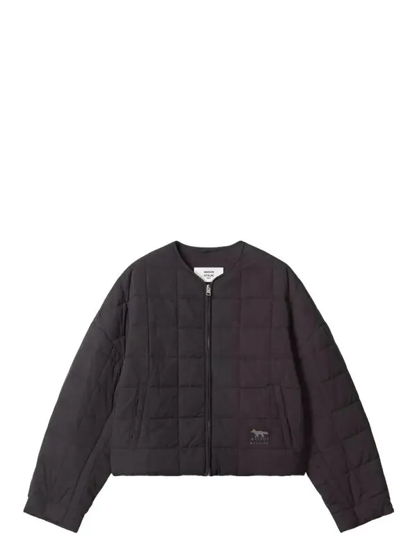 Maison Kitsuné Quilted Logo-print Jacket - Black