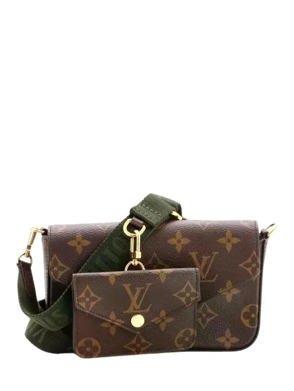 LOUIS VUITTON Felicie Strap & Go Handbag Monogram Canvas Crossbody Bag - Brown