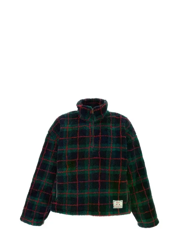 FOUND Check-pattern Fleece Jacket - Blue