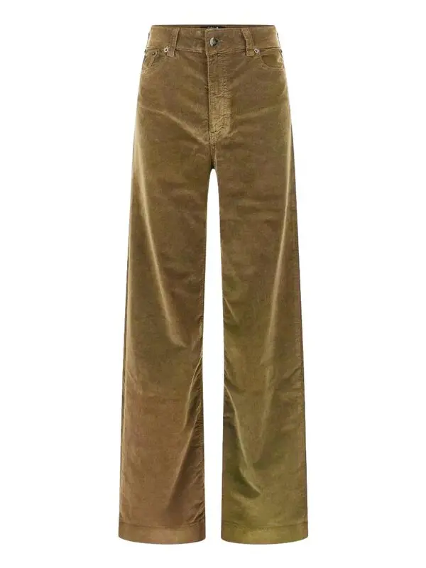 LOIS Corduroy Wide-leg Trousers - Brown