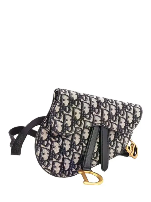 Dior Saddle Oblique Canvas Belt Bag - Blue