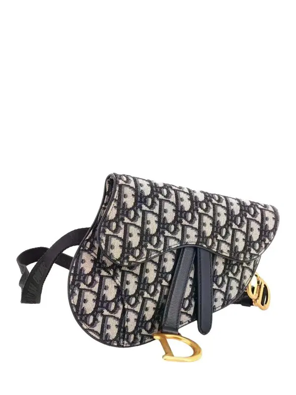 Dior Saddle Oblique Canvas Belt Bag - Blue