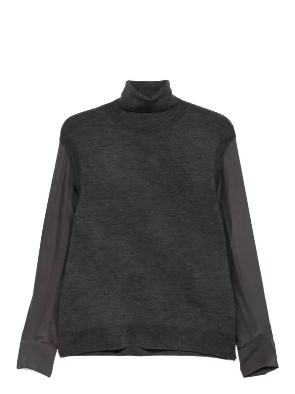 P.a.r.o.s.h Lwynford Roll-neck Panelled Sweater - Grey