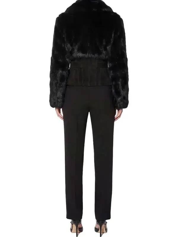 Elisabetta Franchi Fur-effect Bustier Jacket - Black