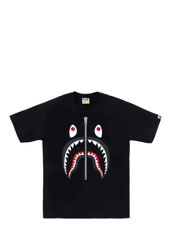 A BATHING APE Shark-print T-shirt - Black