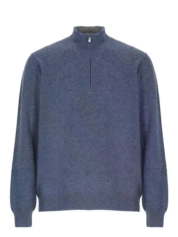 DELLA CIANA Half-zip Knitted Sweater - Blue