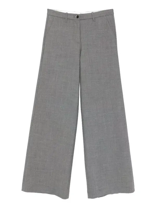 NINE:INTHE:MORNING Wide-leg Wool Trousers - Grey
