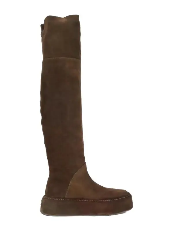 Casadei Round-toe Leather Over-the-knee Boots - Brown