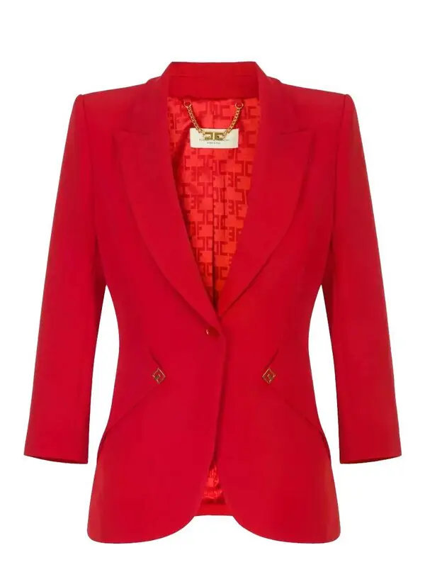 Elisabetta Franchi Jacket Made Of Lightweight Crêpe Fabric And Satin - Red