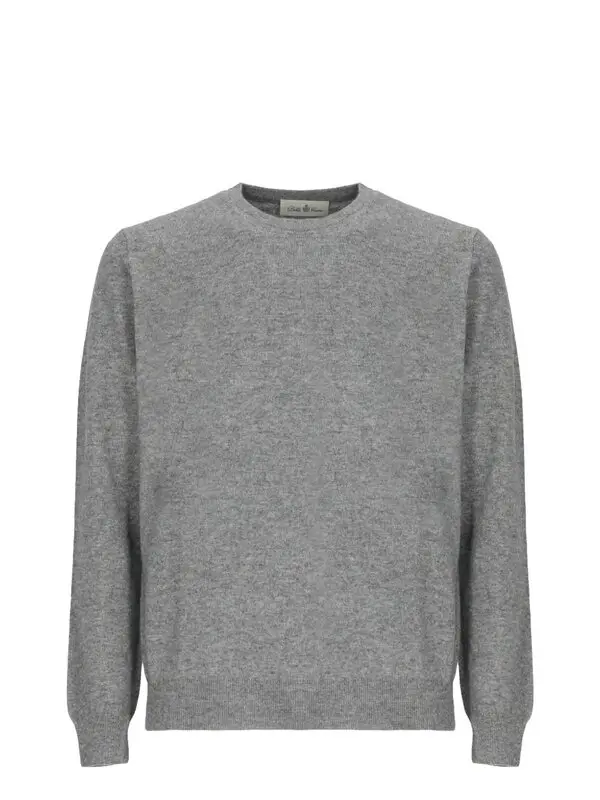 DELLA CIANA Crew-neck Ribbed-trims Sweatshirt - Grey