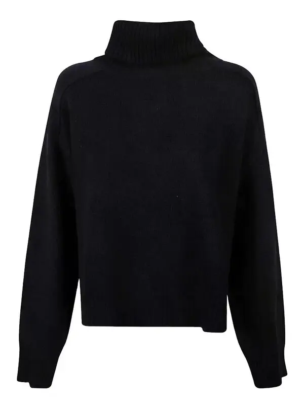 BEYOU Roll-neck Knitted Sweater - Blue