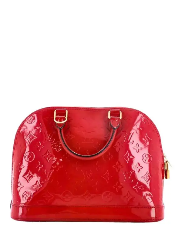 LOUIS VUITTON Alma Handbag Monogram Vernis Pm Satchel - Red