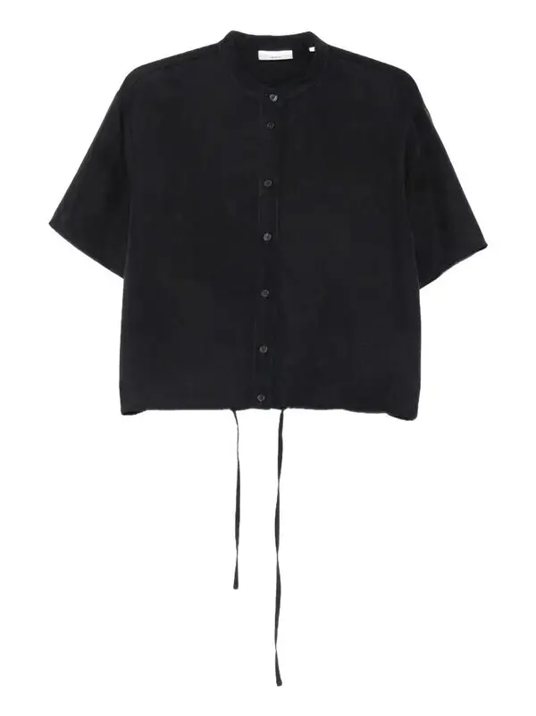 Marc O'polo Drawstring-hem Cropped Shirt - Blue