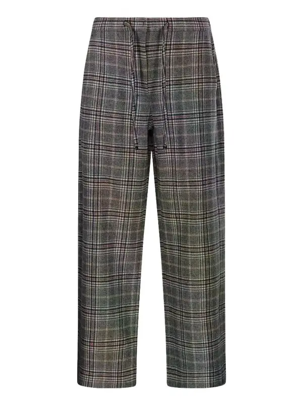 Max Mara Check-pattern Drawstring Trousers - Grey