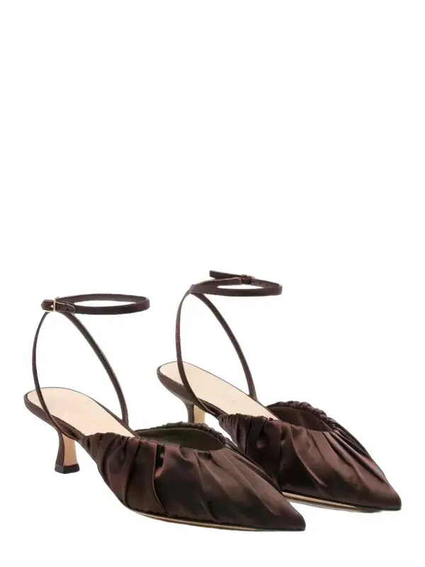 LOEFFLER RANDALL Rio Ruched Pointed-toe Pumps - Brown