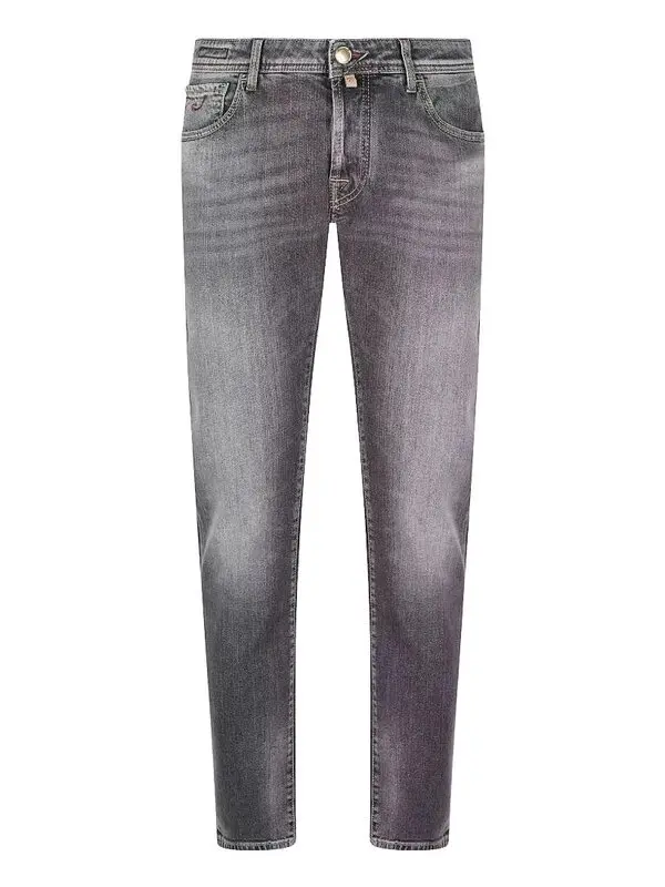 JACOB COHЁN Nick Washed-effect Logo-patch Jeans - Grey
