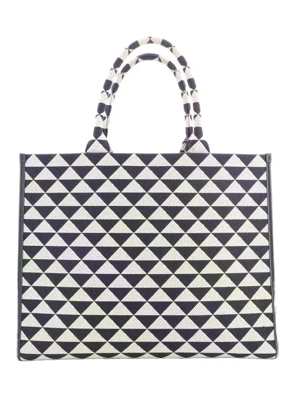 Prada Symbole Shopper Jacquard Large Tote Bag - Grey