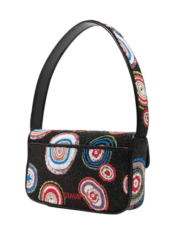 Staud Tommy Bead-embellished Shoulder Bag - Black
