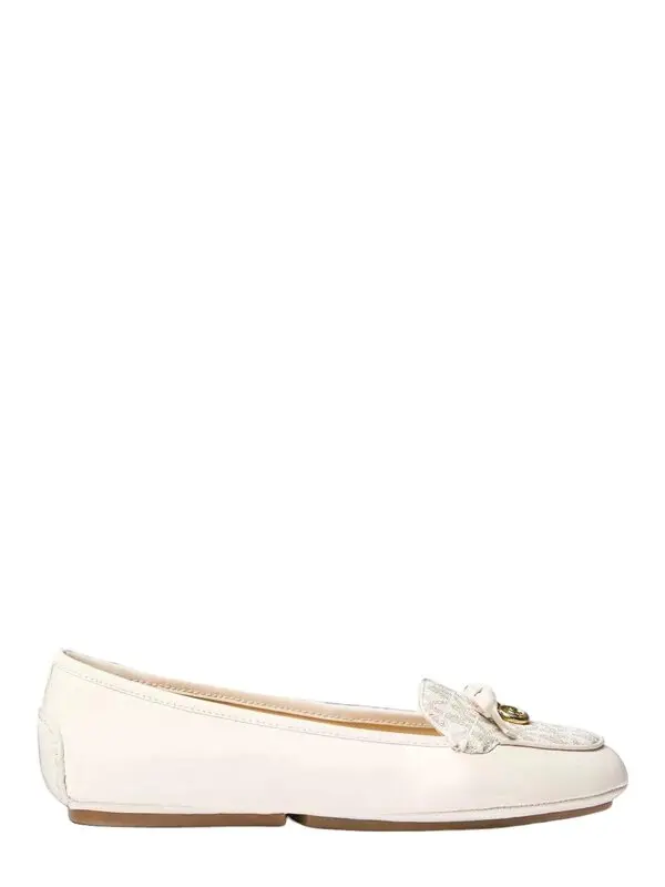 Michael Kors Leather Moccasins With Exclusive Wendy Logo - Neutrals