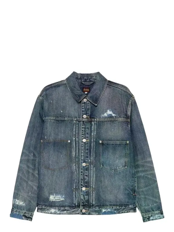 EVISU Daicock Print Denim Jacket - Blue